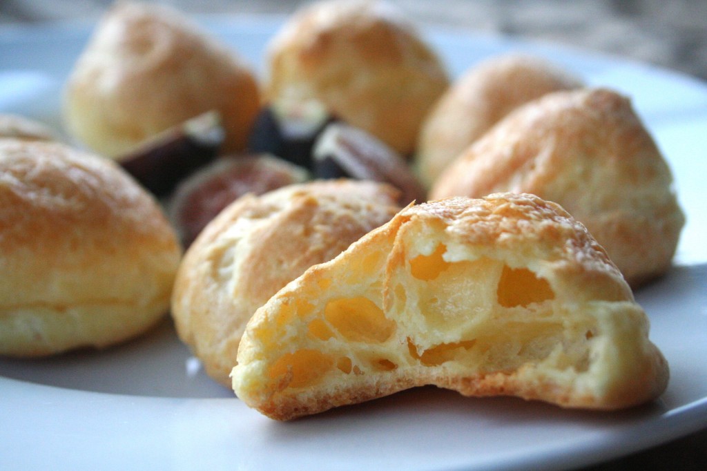 all puffed up. [Gruyere cheese puffs w. black figs] - sweet caroline's ...