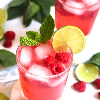 cool down. [raspberry vodka spritzer with mint] - sweet caroline's cooking