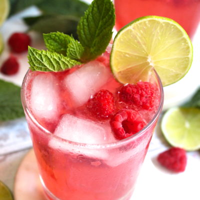 cool down. [raspberry vodka spritzer with mint] - sweet caroline's cooking