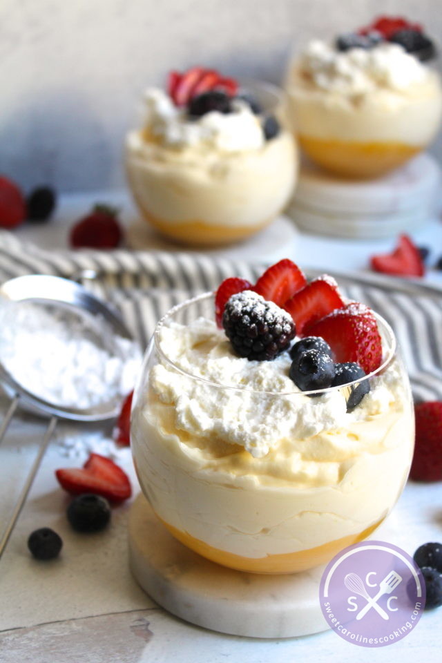 berry kick. [lemon mousse with fresh berries] - sweet caroline's cooking